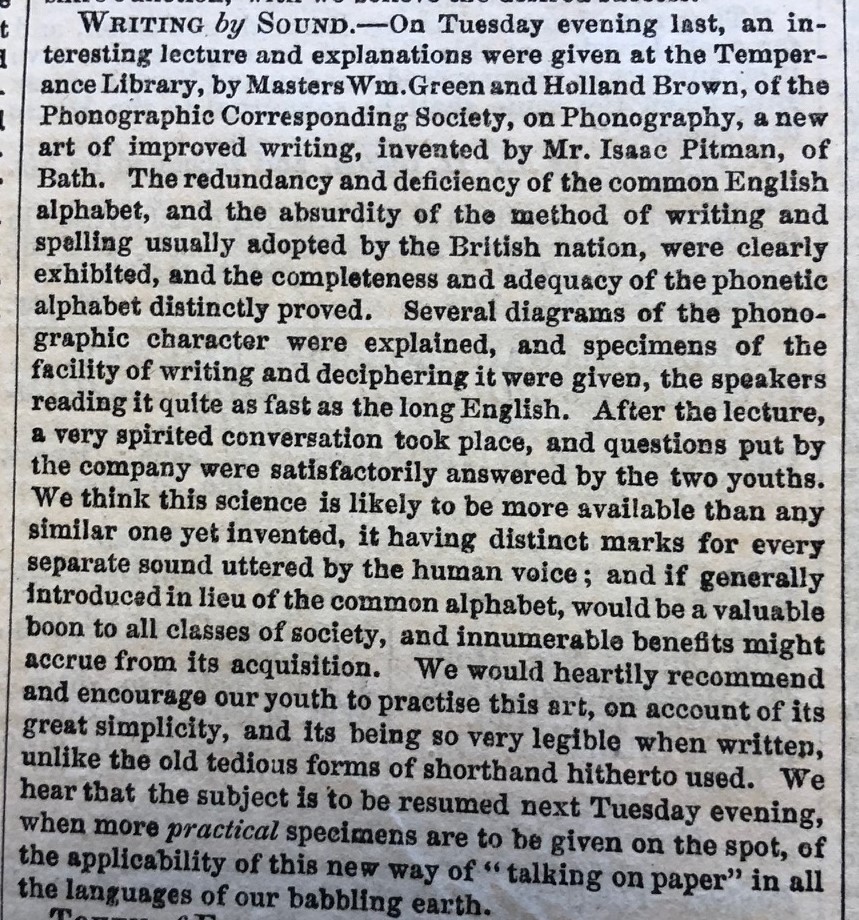 Writing by Sound - The Stamford Mercury Archive